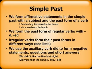 Past tenses | PPT