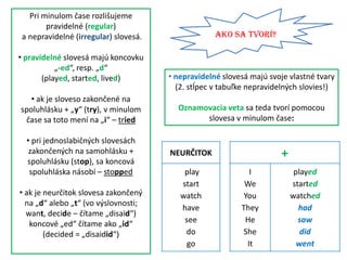 Past tenses (Minulé časy) | PDF