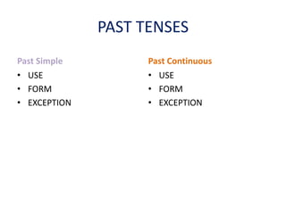 Past tenses | PPT