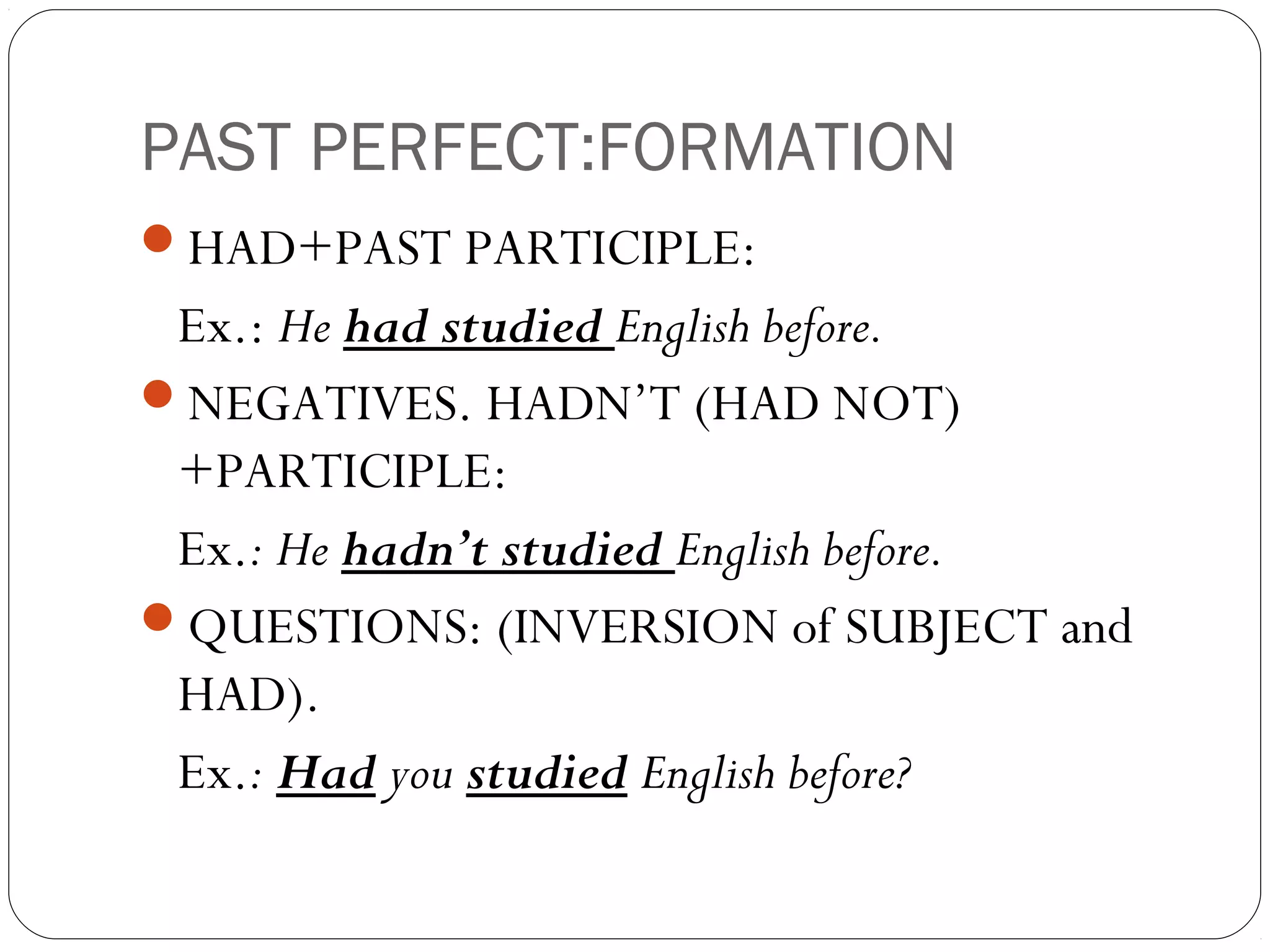 Past tenses | PPT