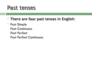 Past Tenses Power Point Presentation for Elementary classses | PPT