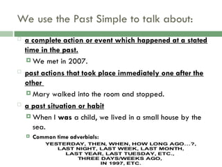 Past Tenses Power Point Presentation for Elementary classses | PPT