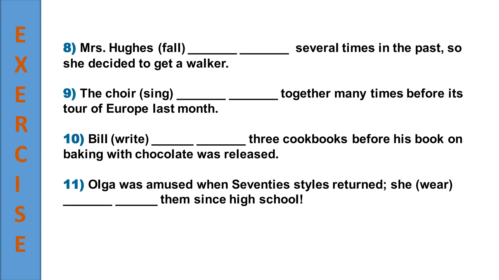 PAST Tenses Exercises and past participle | PPT