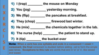PAST Tenses Exercises and past participle | PPT