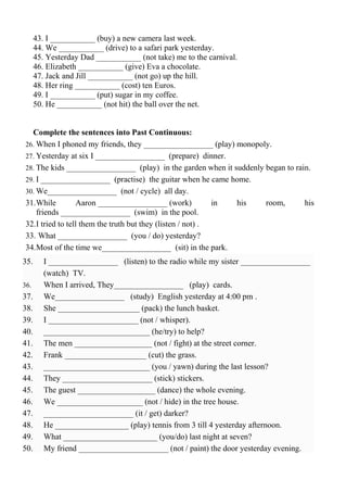 Past tenses practice | DOC