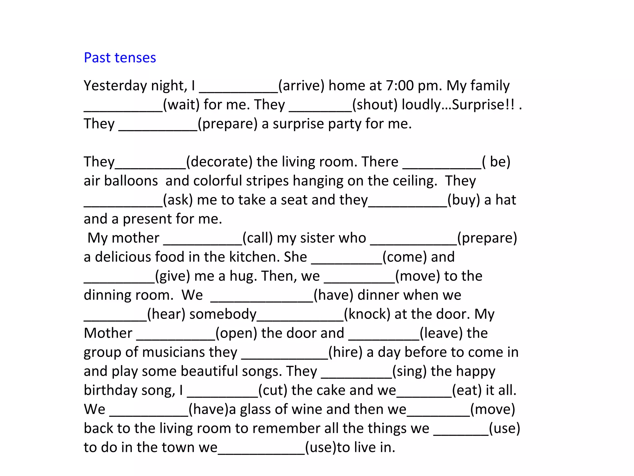 Past tense tenses | PPT