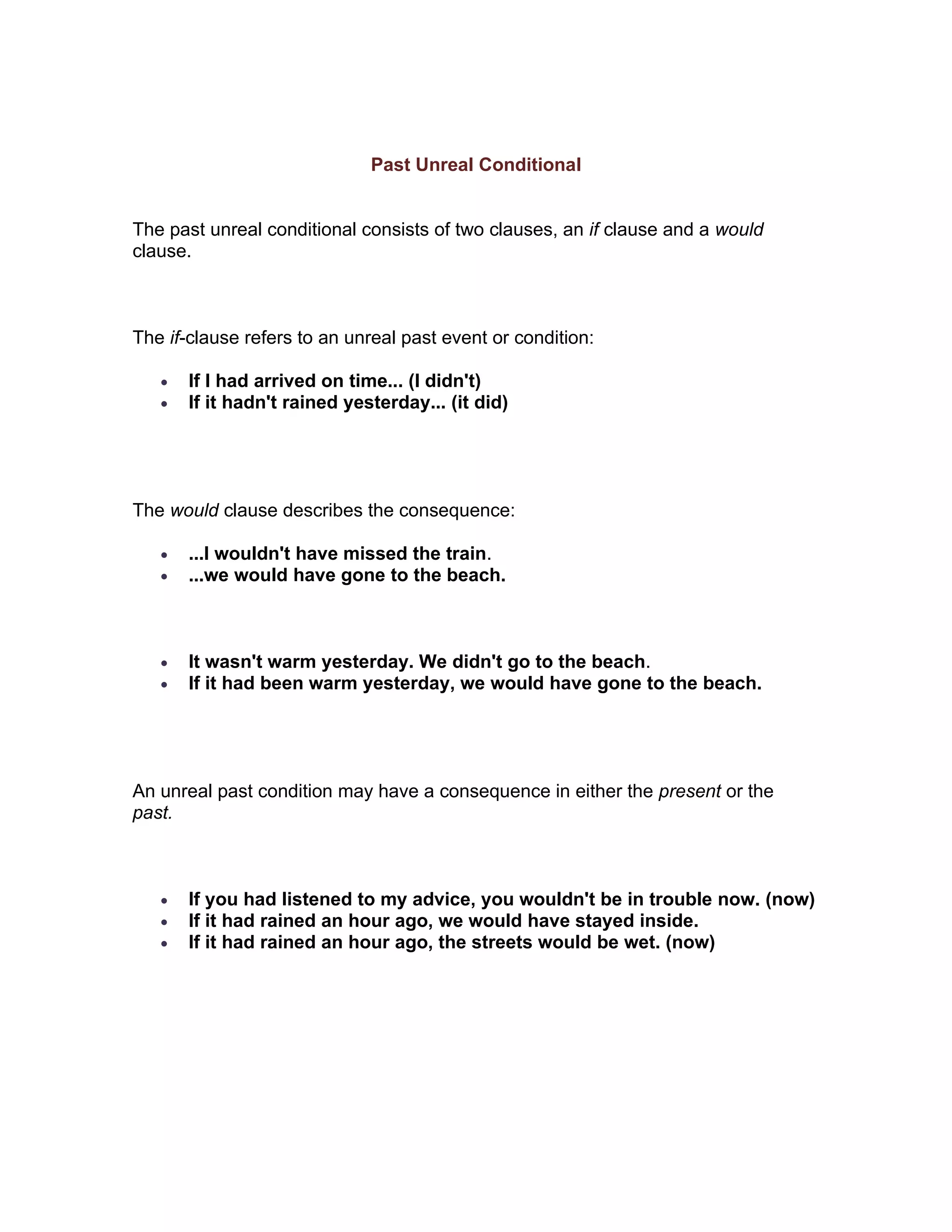 Past Unreal Conditional | PDF