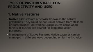Introduction to Grasses: Pasture and other fodder crops | PPTX