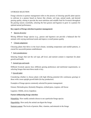 PASTURE MANAGEMENT IN ORGANIC FARMING - its importance and techniques | PDF