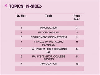 Public Address System Complete Details and Design | PPT
