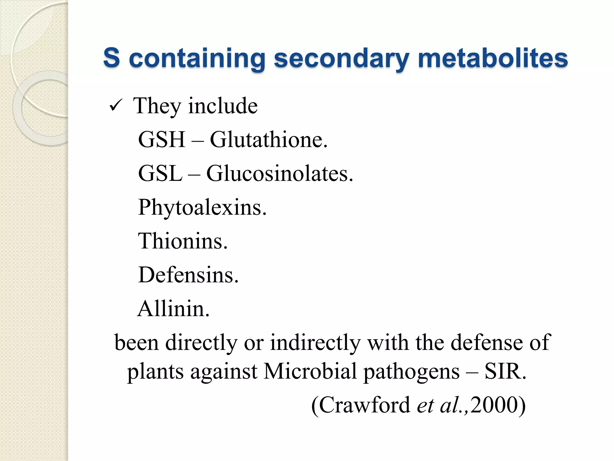 ROLE OF SECONDARY METABOLITES | PPTX