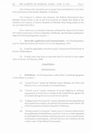 PATA Actions in Aid of Civil Power (June 2011) | PDF