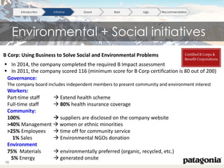 Patagonia - Corporate Social Responsibility | PDF