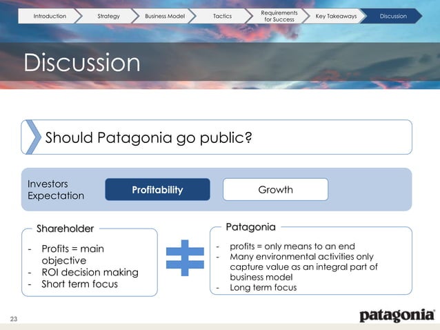 Environmental Differentiation Strategy of Patagonia | PPTX | Business ...