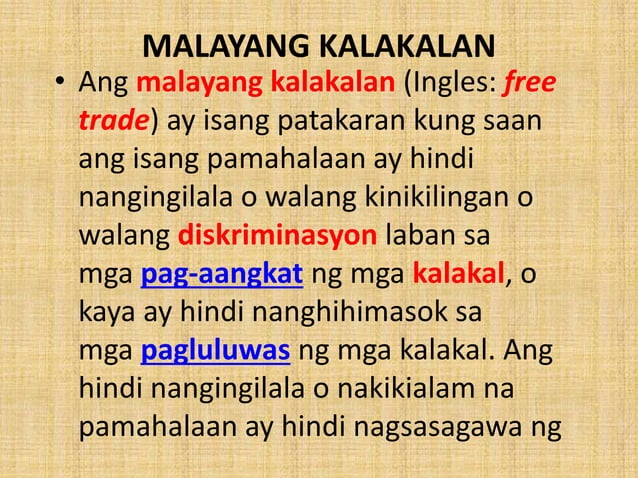 Patakaran ng-malayang-kalakalan (1) | PPTX