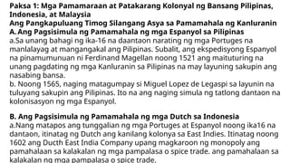 PATAKARANG-KOLONYAL - Ang iba't-ibang patakaran na pinairal sa pilipinas | PPTX