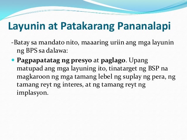 Ano Ang Layunin Ng Patakarang Pananalapi | bloganoang