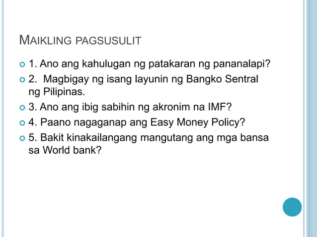 Patakarang pananalapi | PPTX