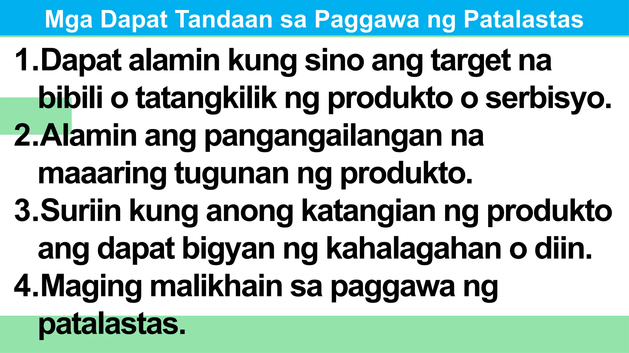 Paggawa ng Patalastas at Usapan Gamit ang iba't ibang bahagi ng ...