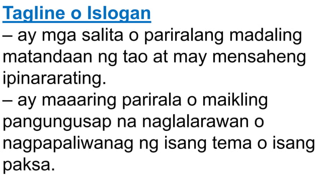 Advertisement and Slogan for Grade Five Learners | PPTX