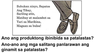 Advertisement and Slogan for Grade Five Learners | PPTX