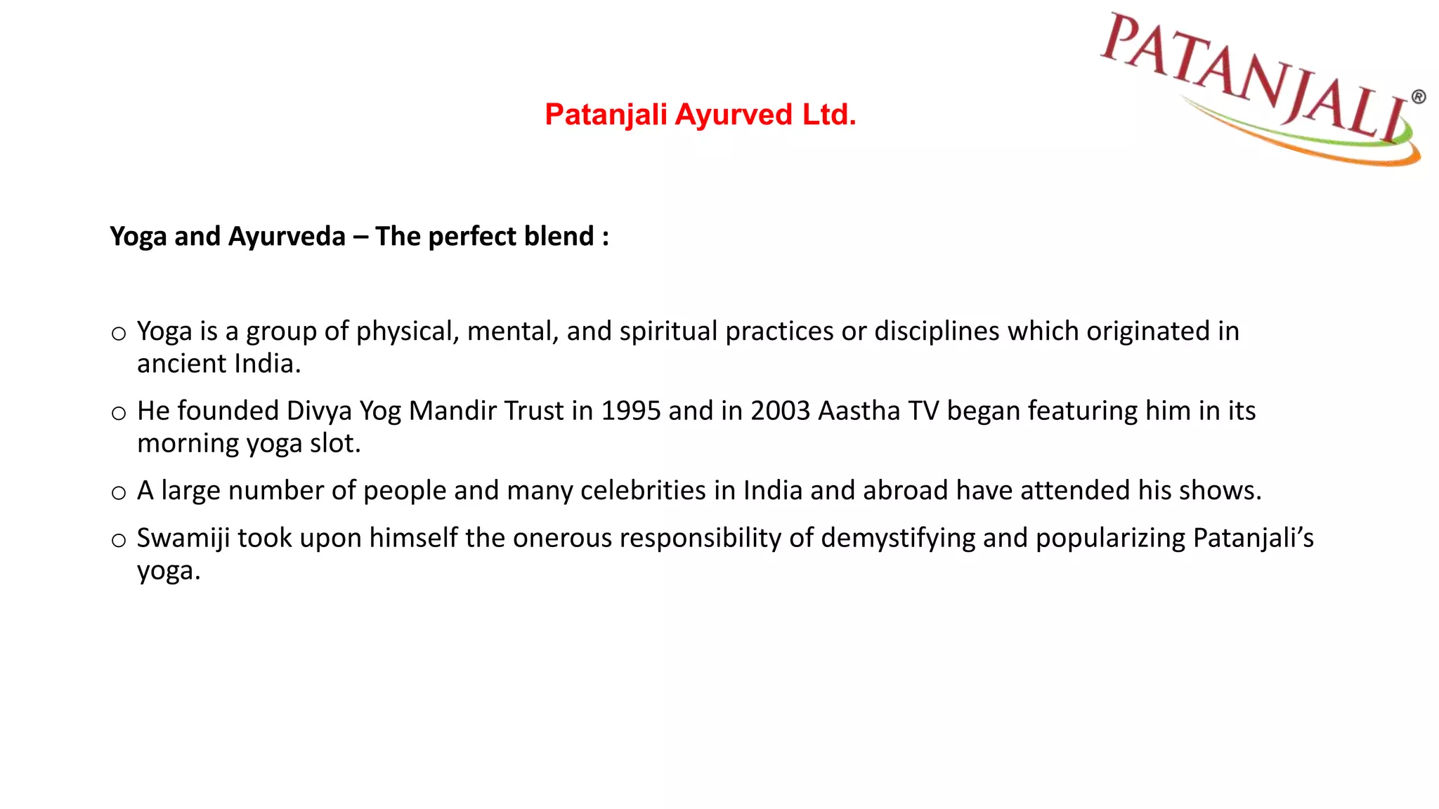 Patanjali Ayurved Ltd. | PPT