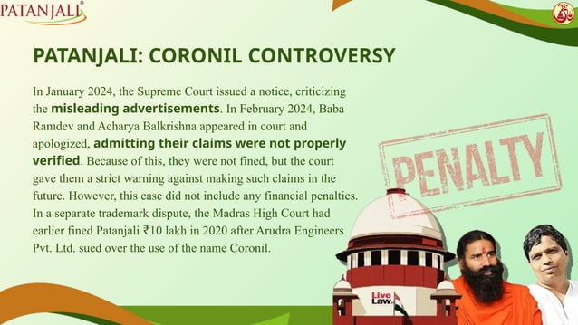 Patanjali Case Study: Coronil Drugs release | PPTX