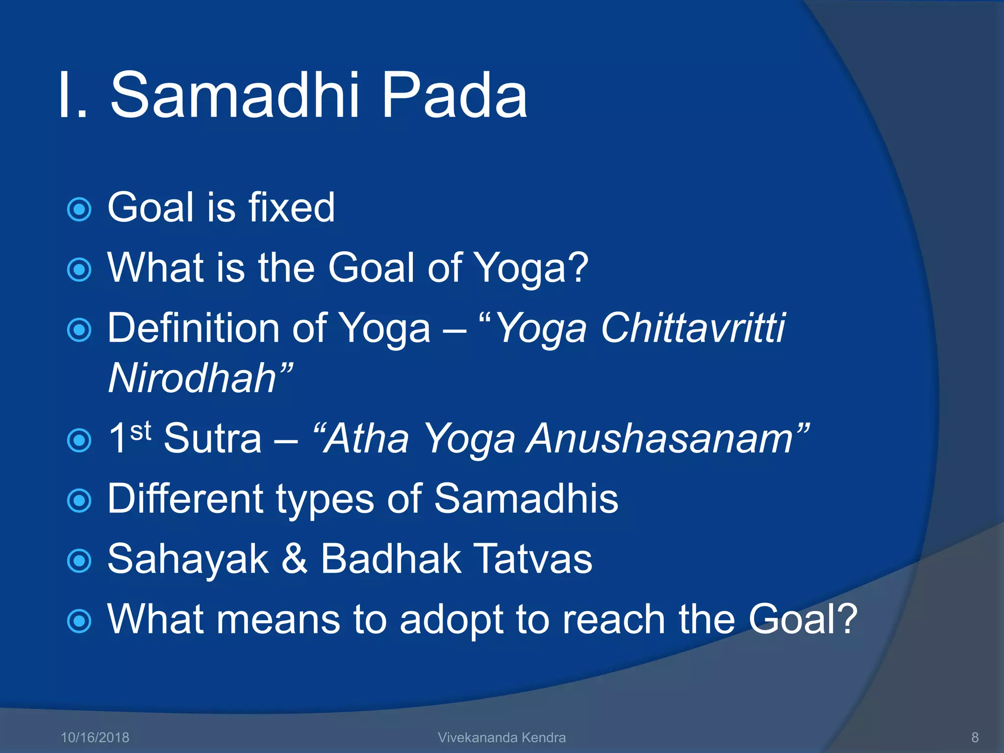 Patanjali Yoga Sutras - for AYSUH YOGA EXAMINATION | PPTX