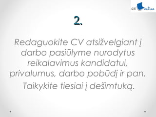Kaip Rayti Cv Kaipkada Naujien Patarim Recept
