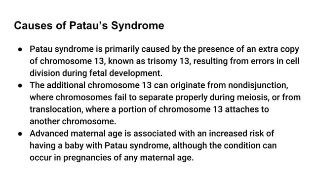 Pataus Syndrome Presentationon Geneticspptx