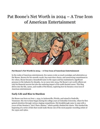 Pat Boone’s Net Worth in 2024 – A True Icon of American Entertainment ...
