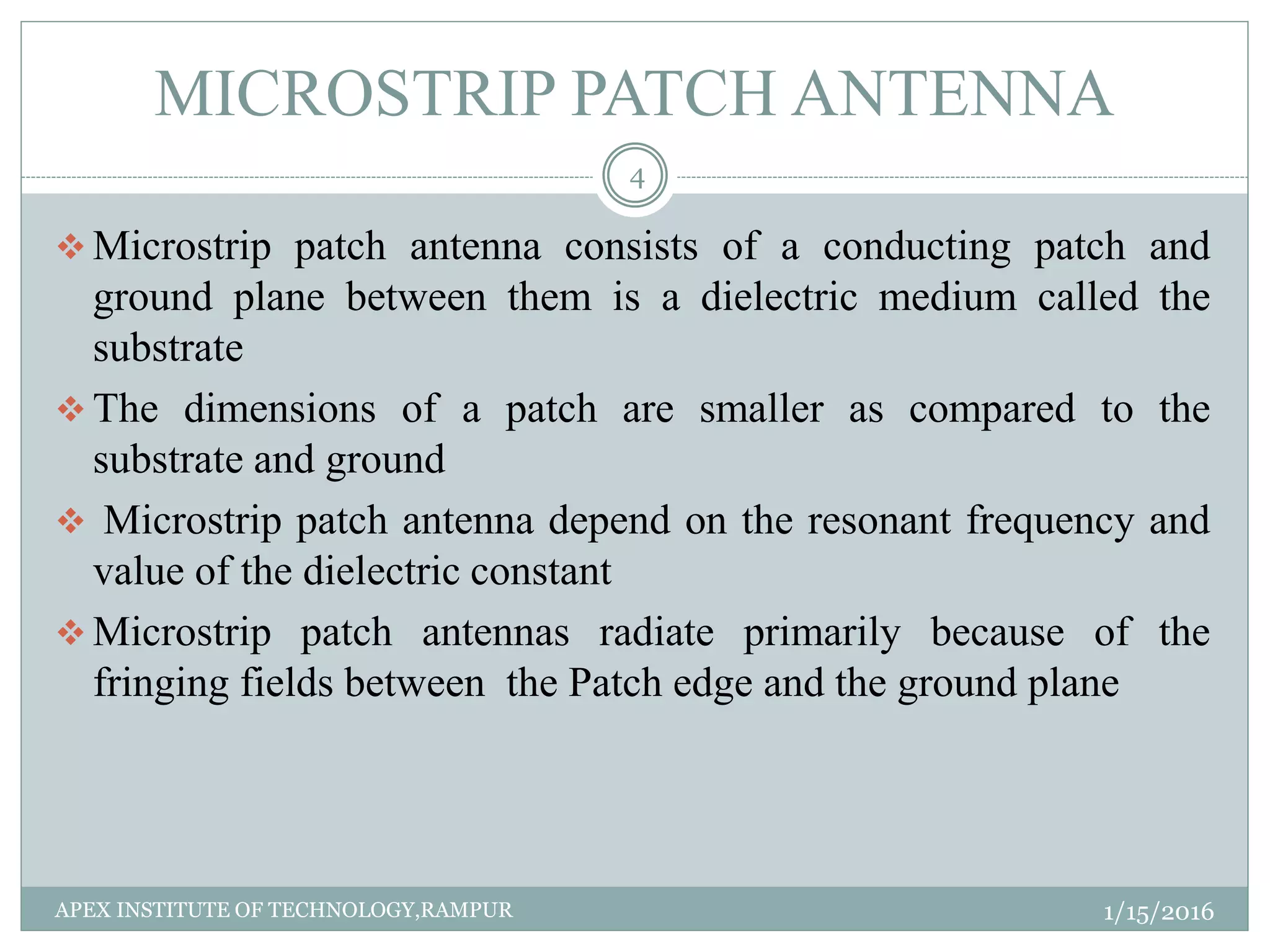 MicroStrip Patch Antenna | PPTX