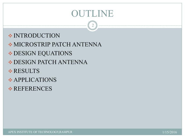 MicroStrip Patch Antenna | PPTX | Physics | Science
