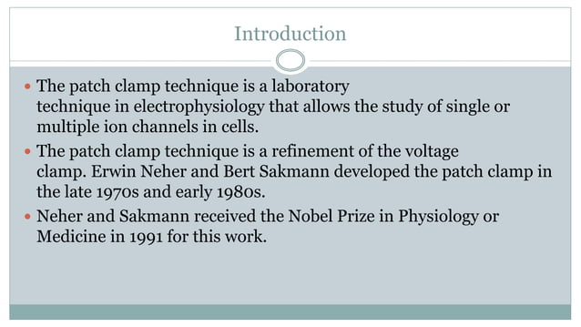 Patch clamptechnique | PPTX