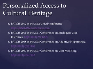 PATCH @ ACM MM 2012 introduction slides | PPT