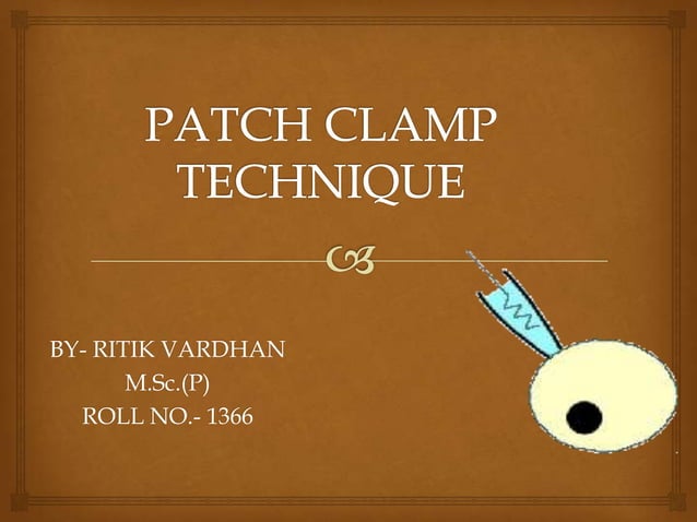 Patch clamp technique | PPTX