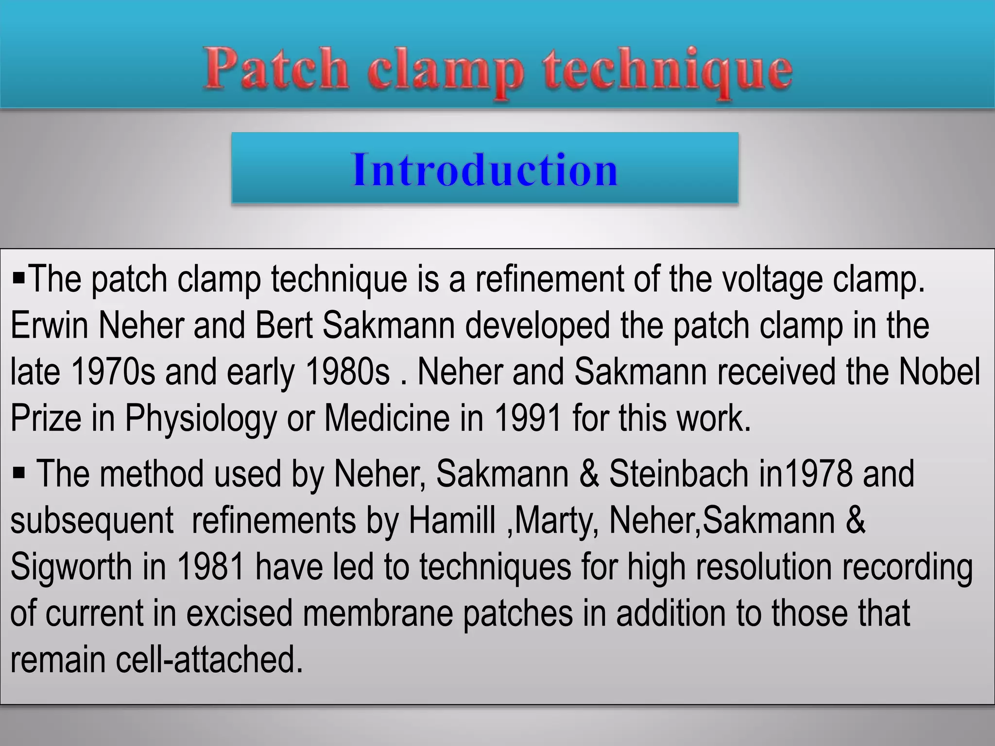 Patch clamp technique principle | PPTX