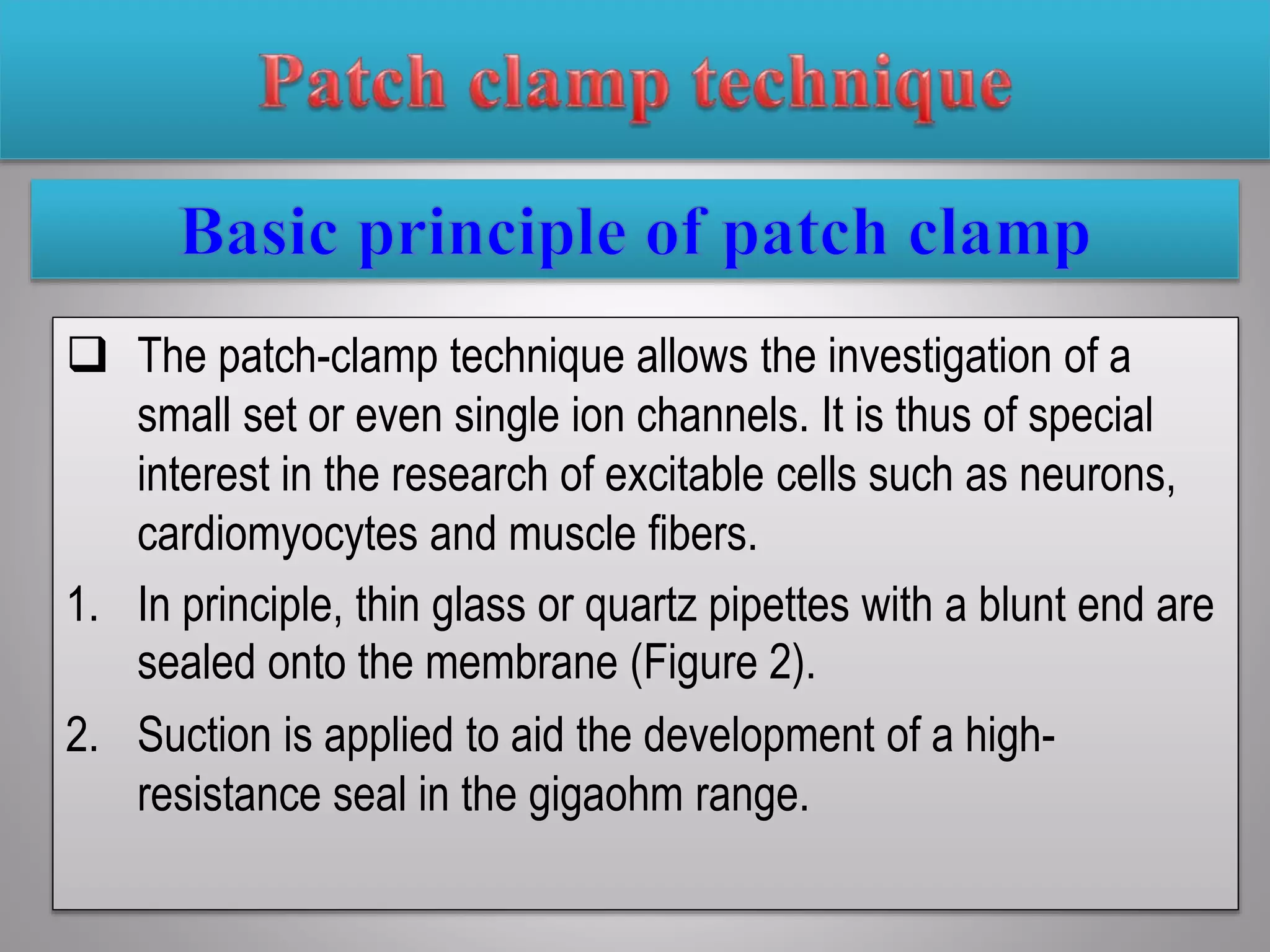Patch clamp technique principle | PPTX