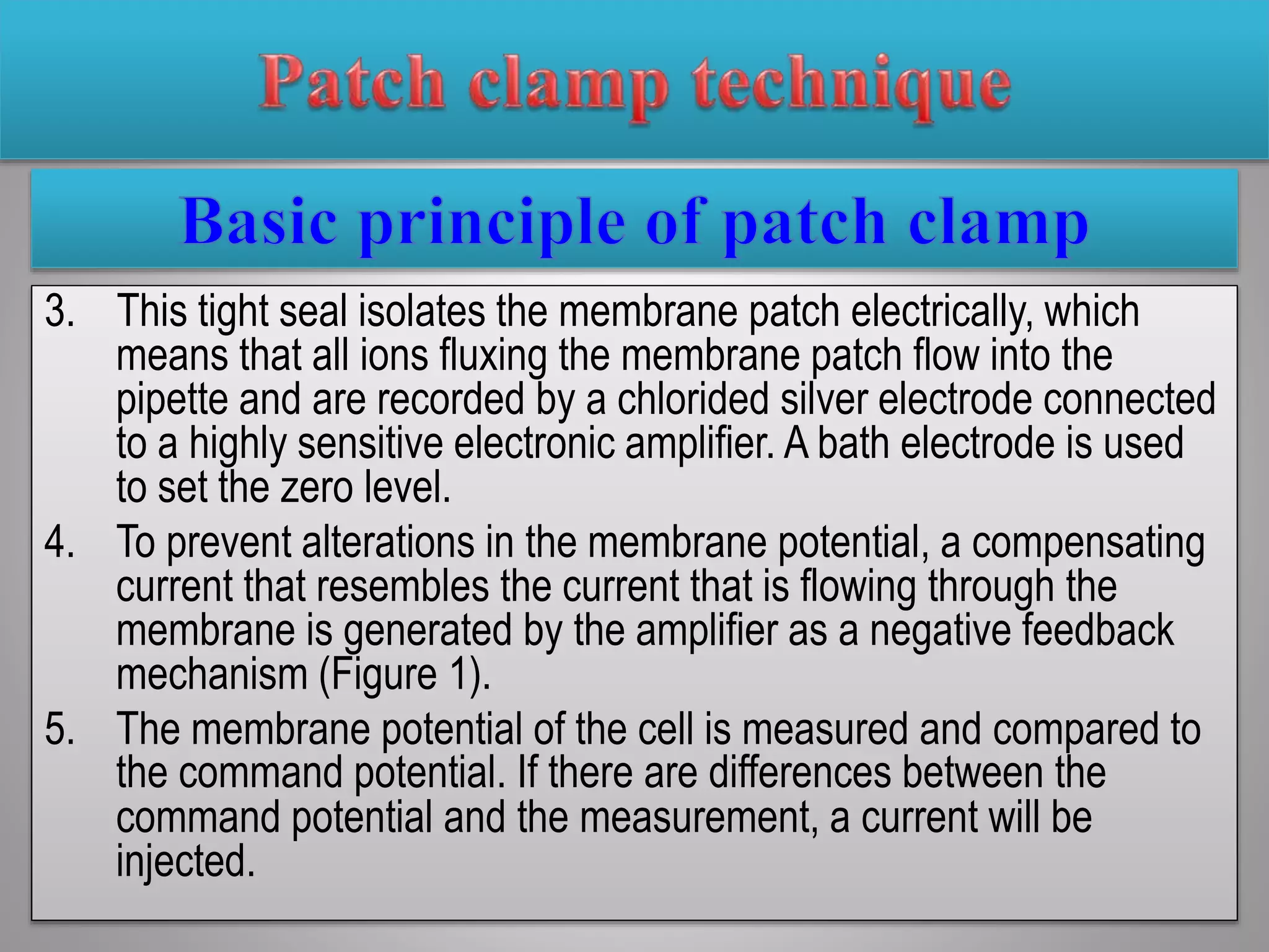 Patch clamp technique principle | PPTX