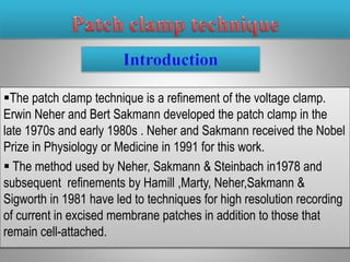 Patch clamp technique principle | PPTX