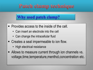 Patch clamp technique principle | PPTX