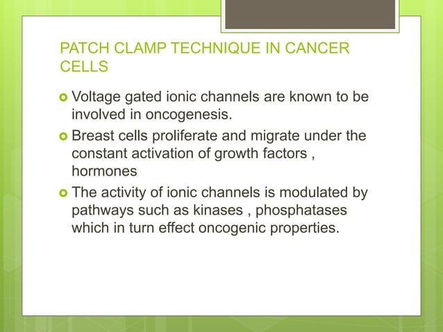 Patch clamp techniques | PPTX | Biological Sciences | Science