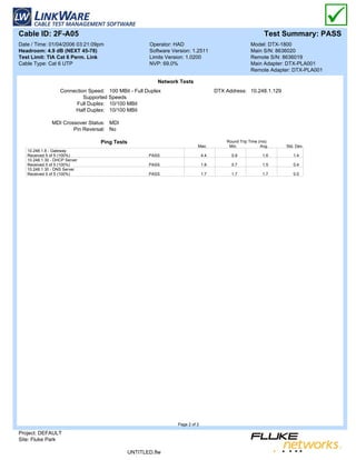 Patch Cord Test Adapter Data Sheet | PDF