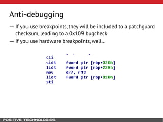 Bypassing patchguard on Windows 8.1 and Windows 10 | PDF