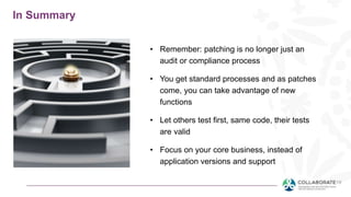 Patching is Your Friend in the New World Order of EPM and ERP Cloud | PPT