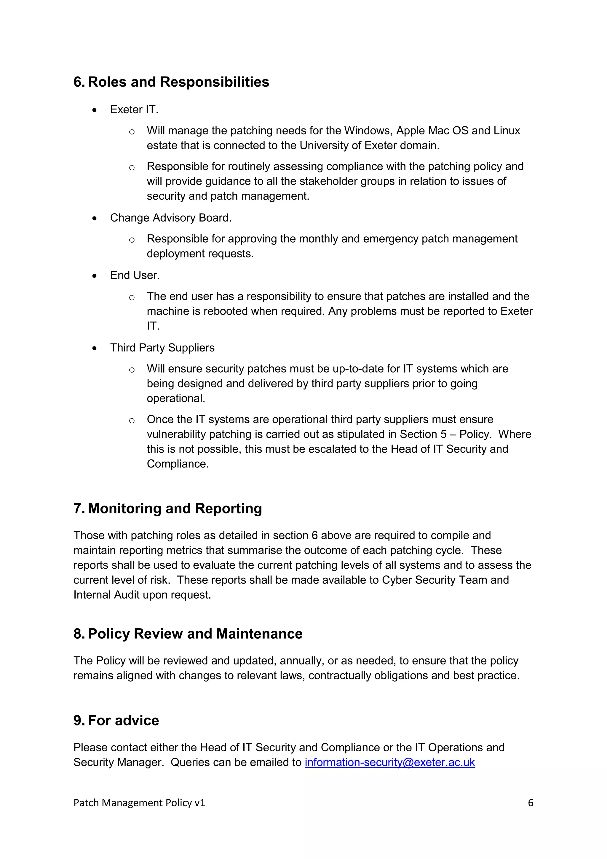 Patch management policy_final | PDF