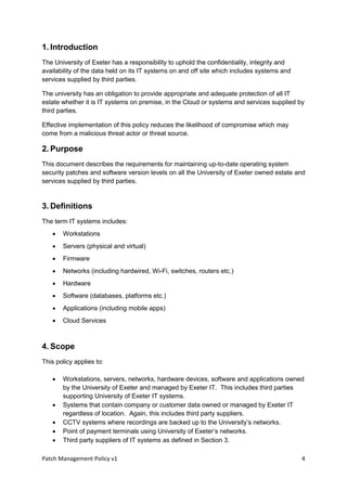 Patch management policy_final | PDF