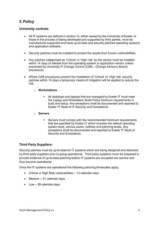 Patch management policy_final | PDF