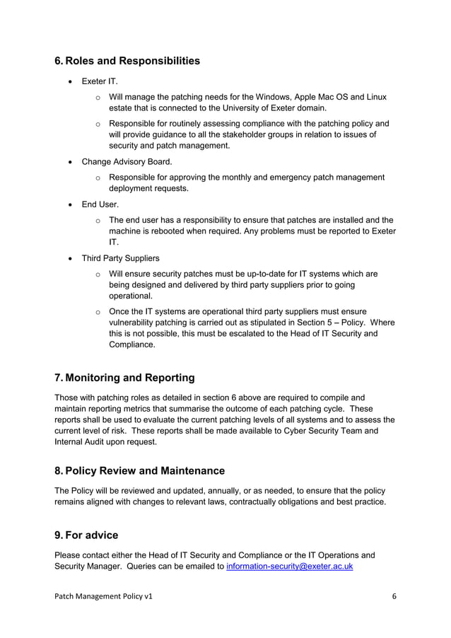 Patch management policy_final | PDF