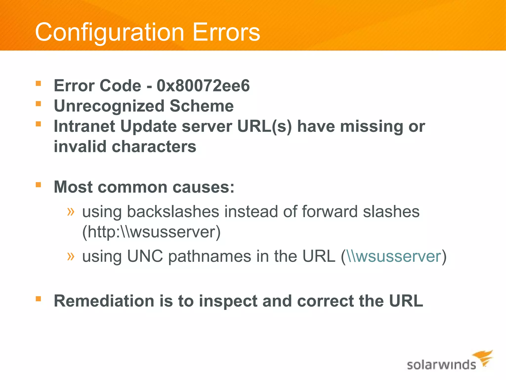 Common WSUS Errors Codes - Decoded and Resolved | PPT